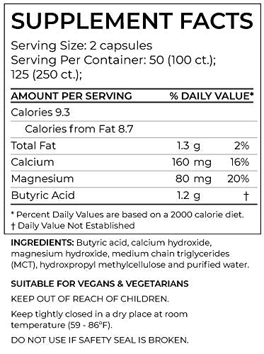 Butirato BodyBio con calcio y magnesio - Soporta digestión saludable ...